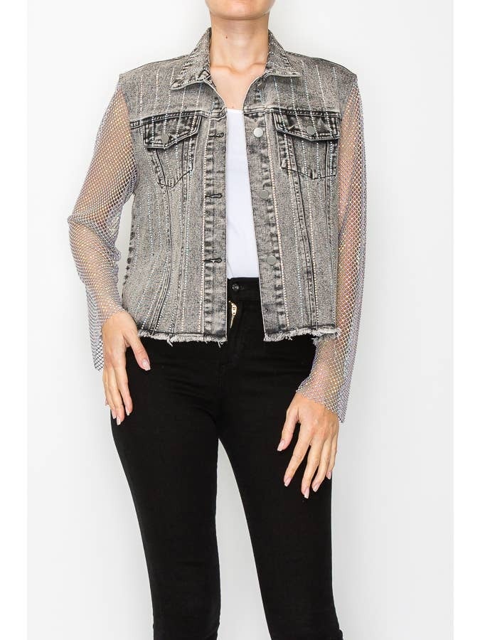 Mesh Sparkle Grey Denim | The Artistic Flip Flop