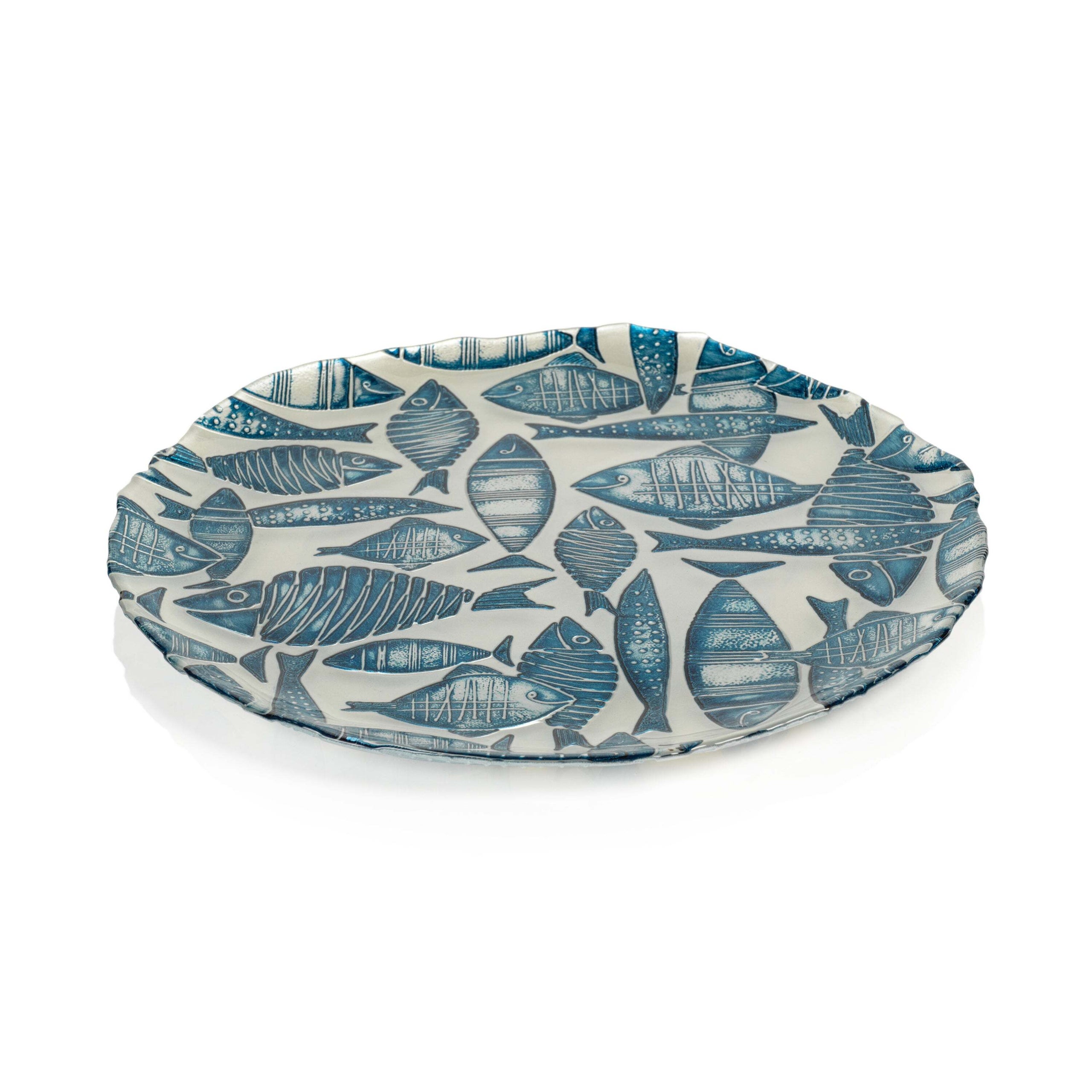 Blue & Silver Pearl Fish Platter | The Artistic Flip Flop